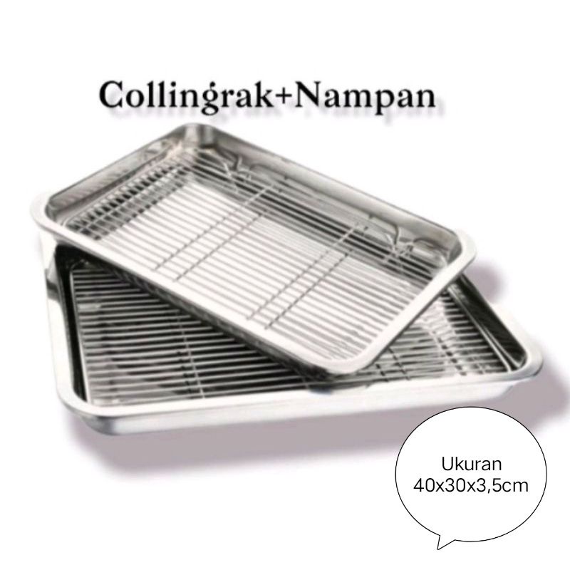 Jual Cooling rak Plus Nampan Wadah Peniris Minyak Makanan, Gorengan ...
