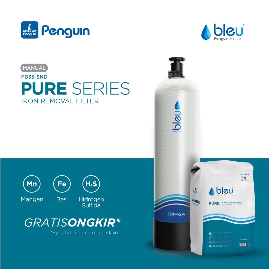Jual Filter Air Penguin Bleu FRP 1035 Manganese Sand Water FIlter ...