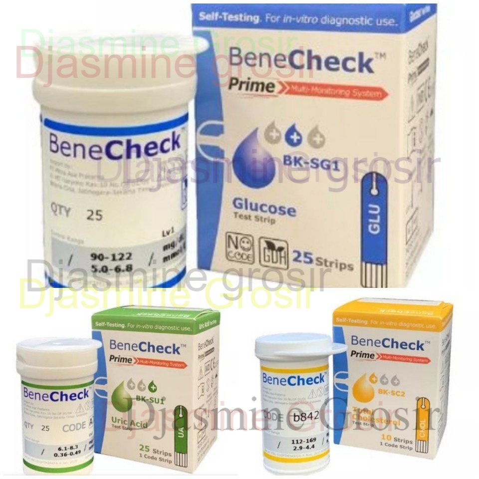 Jual Strip Benecheck Prime Gula / Asam Urat / Kolesterol / Test ...