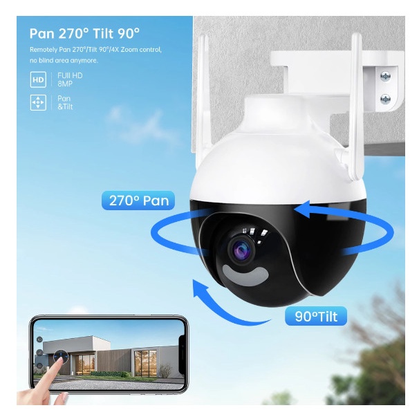 Jual Ezsee Wifi Smart Camera CCTV Outdoor QC11 PTZ 4MP | Shopee Indonesia