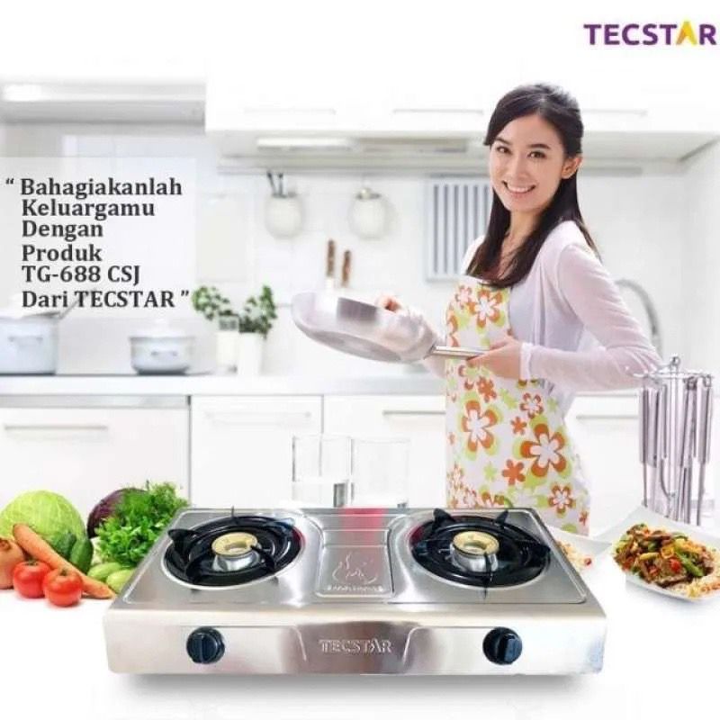 Jual Kompor Gas 2 Tungku Tecstar TG-688 Stainless | Shopee Indonesia