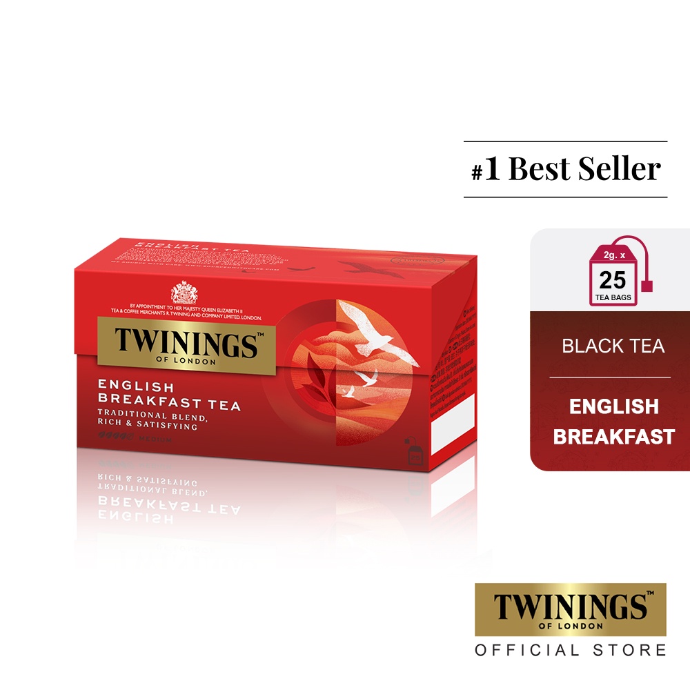 Jual Twinings Teh Hitam Celup English Breakfast Tea 25x2gr | Shopee ...