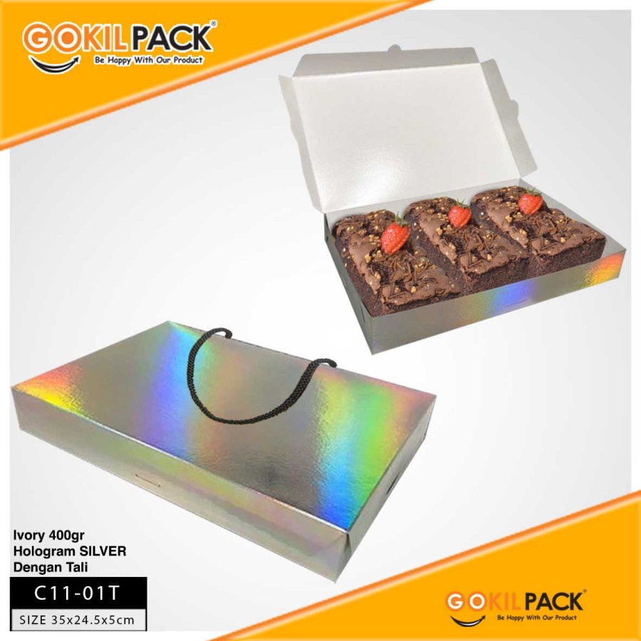 Jual Kotak Hampers - Gift Box Silver Hologram - Dus Kado - Uk 29x22x8 cm - C10 | Shopee Indonesia