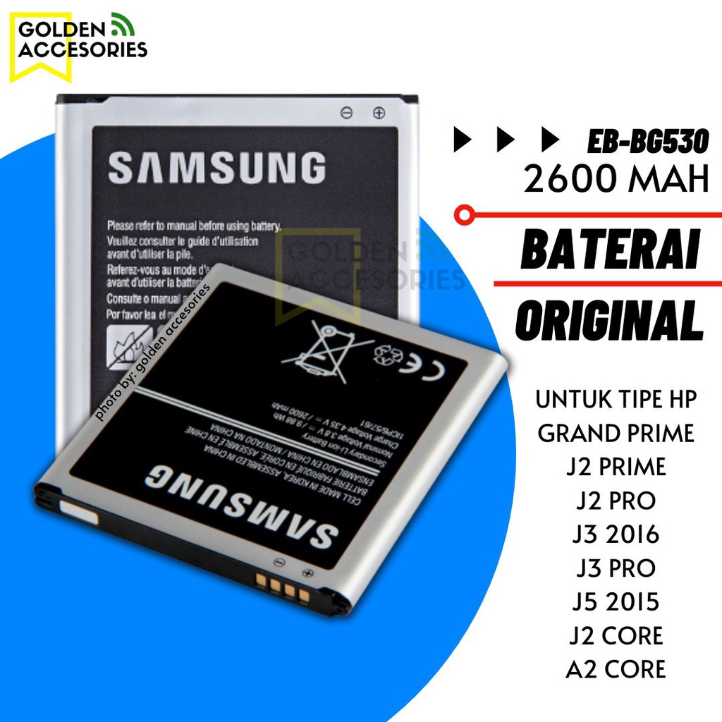 Jual BATERAI HP SAMSUNG J2 PRIME original EB-BG530 for grand prime G530/G531/galaxy J2 prem/J5 ...