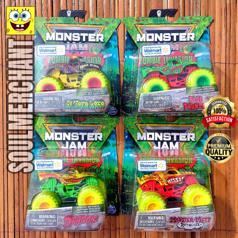 Jual Monster Jam Zombie Invasion El Toro Loco Monster Mutt Dragon Blue ...