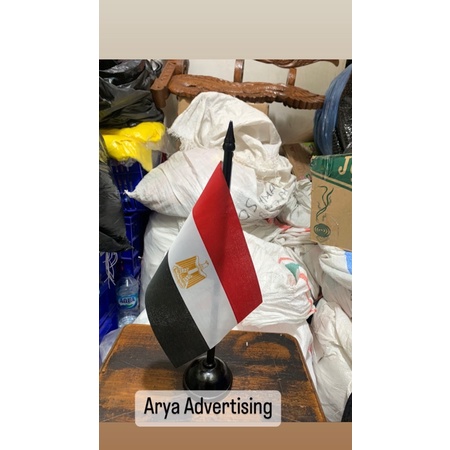 Jual bendera negara MESIR+tiang kayu meja | Shopee Indonesia