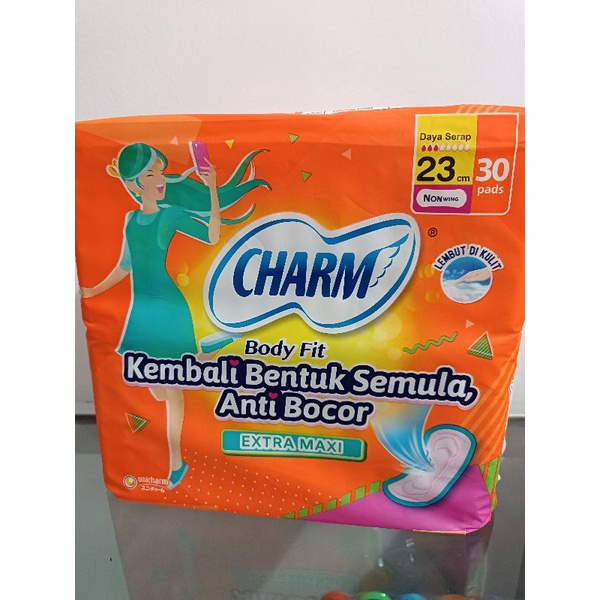Jual CHARM BODY FIT EXTRA MAXI NON WING 20 PADS 30 PADS, MAXI WING 20 ...