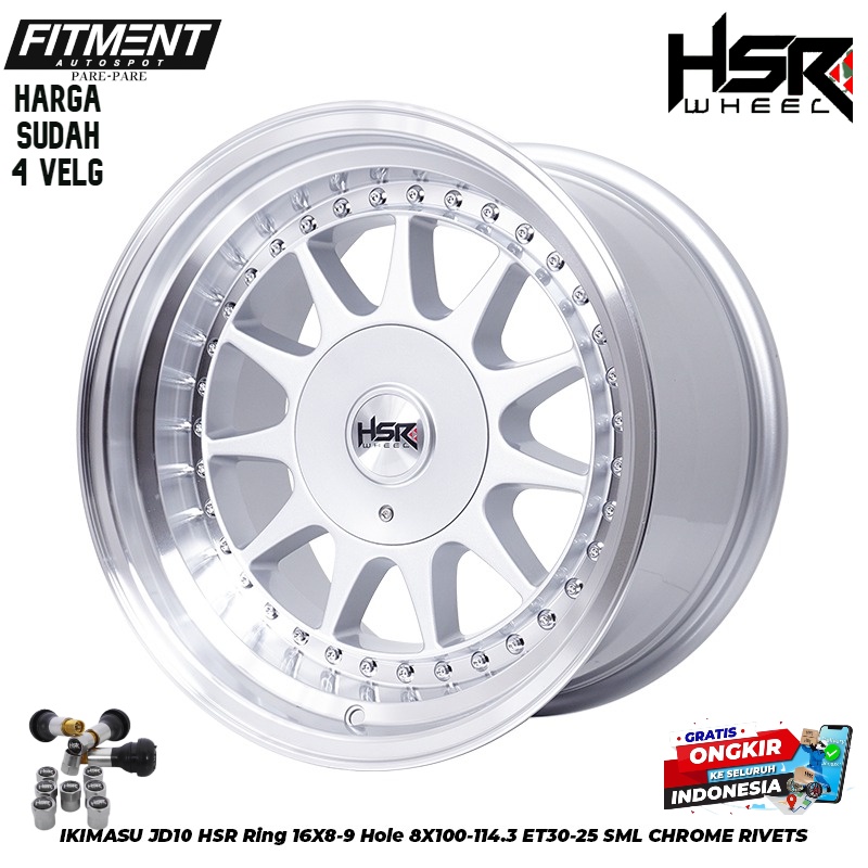Jual pelek mobil racing hsr wheel lebar celong r16x8/9 for-jazz,brio ...