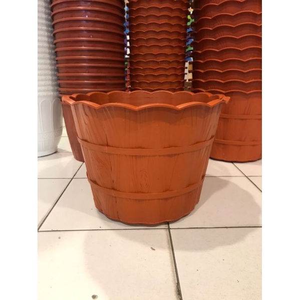 Jual Pot bunga plastik motif kayu 20/25/30/35/40 warna citra jaya ...
