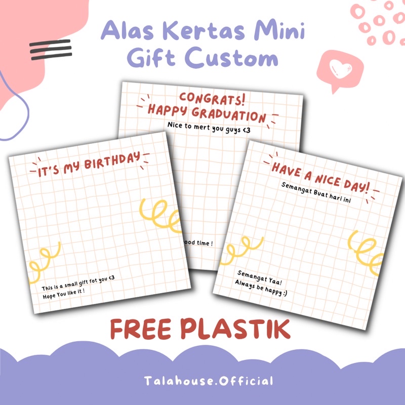 Jual [PART 1] (JUAL SATUAN) ALAS KERTAS MINI GIFT SNACK | CUSTOM ...