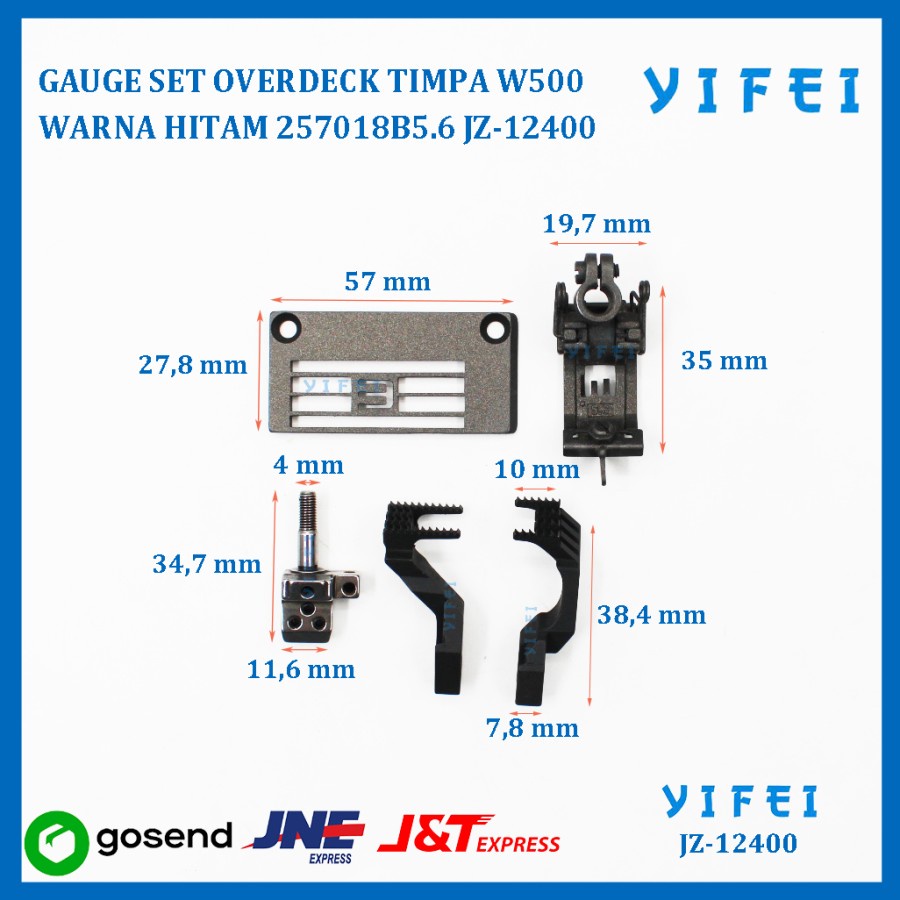 Jual GAUGE SET OVERDECK TIMPA W500 TEFLON HITAM 257018B5.6 YIFEI-12400 ...