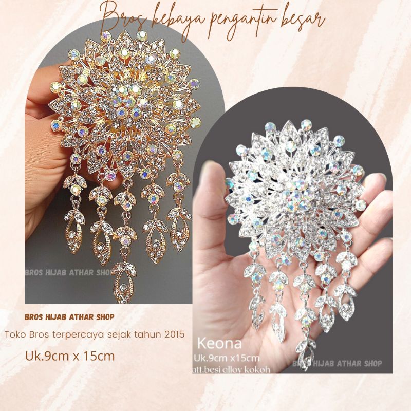 Jual Bros Kebaya Pengantin/Bross Besar/Bros Bunga Juntai /Bros Mewah ...