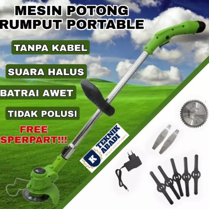 Jual mesin potong rumput batrai cordless Mesin potong rumput portable ...