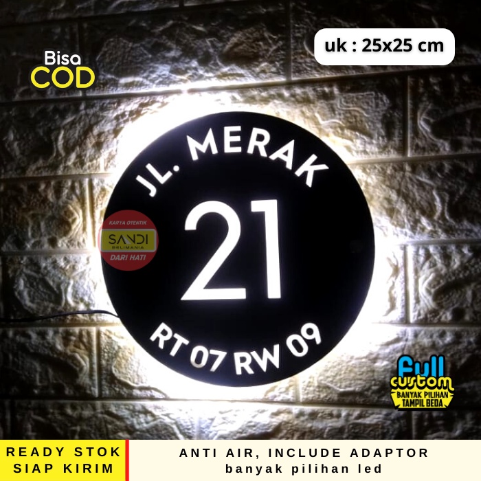 Jual PAPAN NOMOR RUMAH LED ACRYLIC | NOMER RUMAH LED | NO RUMAH MENYALA ...