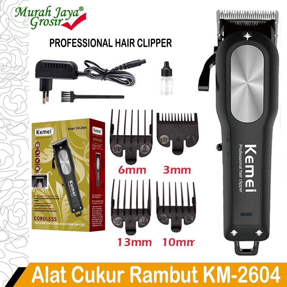 Jual Alat Cukur Rambut Kemei KM 2604 Hair Clipper Mesin Cukuran Cas Alat Potong Trimmer Rambut ...