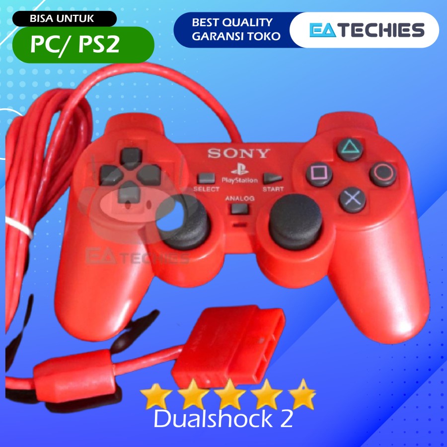 Jual Stick / Stik / Joystick PS2 Playstation 2 Merah Red Dualshock 2 ...