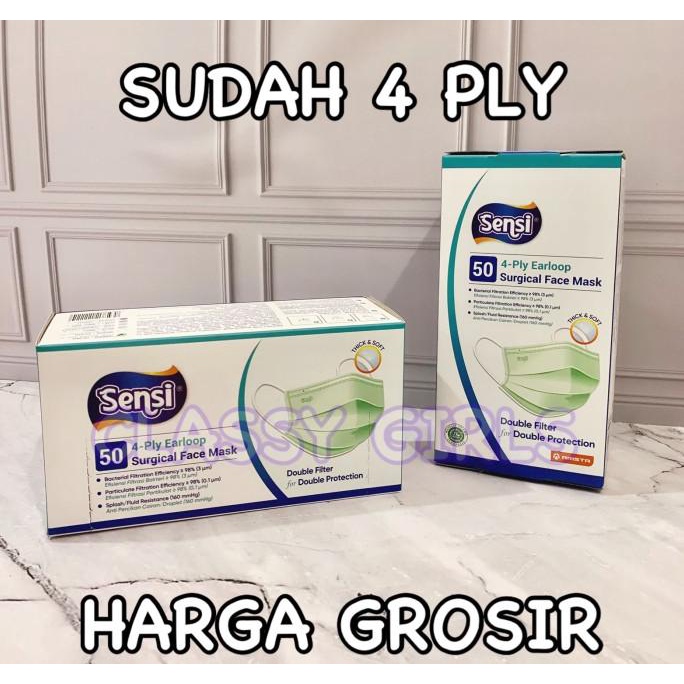 Jual Masker Sensi 3 Ply Earloop Surgical Sensi Mask Isi 50 Pcs | Shopee ...