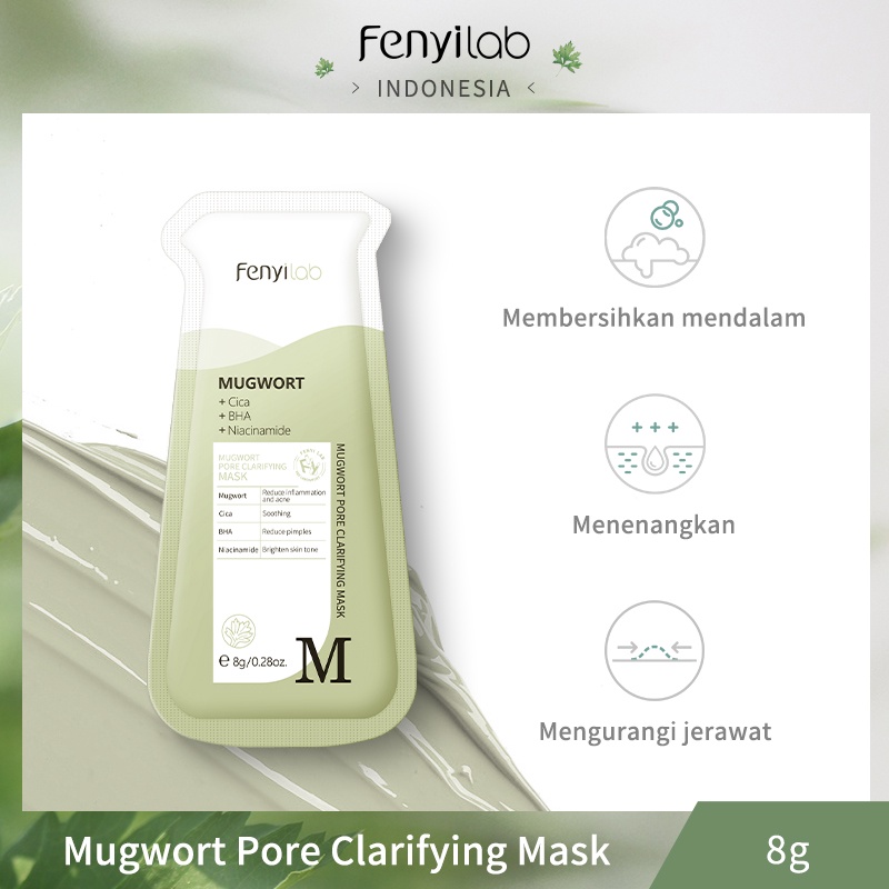 Jual Fenyi Lab Mugwort Pore Clarifying Mud Mask Sachet Membersihkan ...