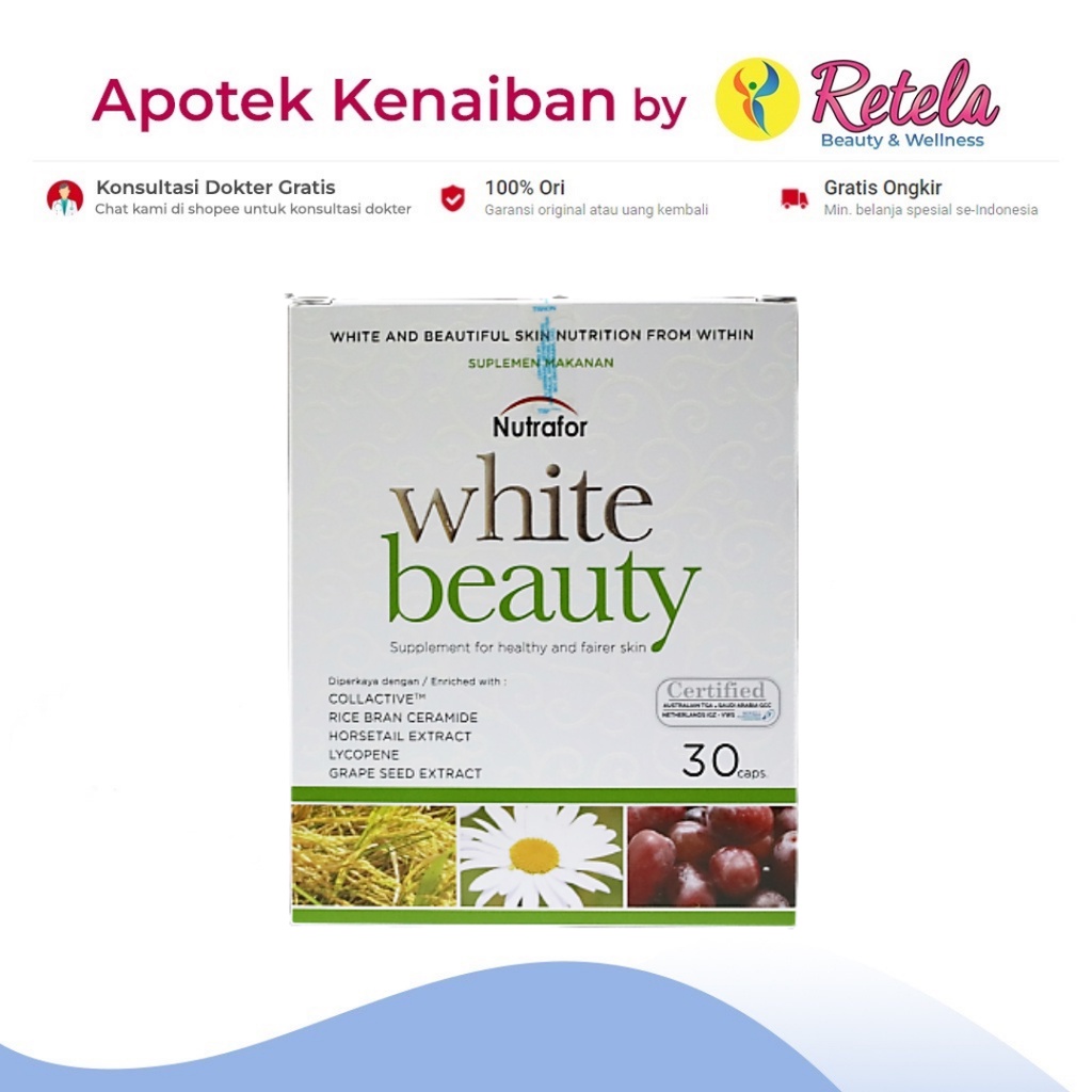Jual NUTRAFOR WHITE BEAUTY 30 CAPS/SUPLEMEN KULIT | Shopee Indonesia