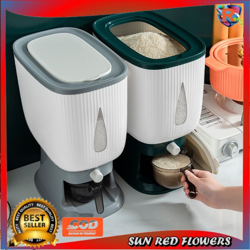 Jual Dispenser Beras 10 KG Rice Dispenser Tempat Wadah Penyimpanan ...