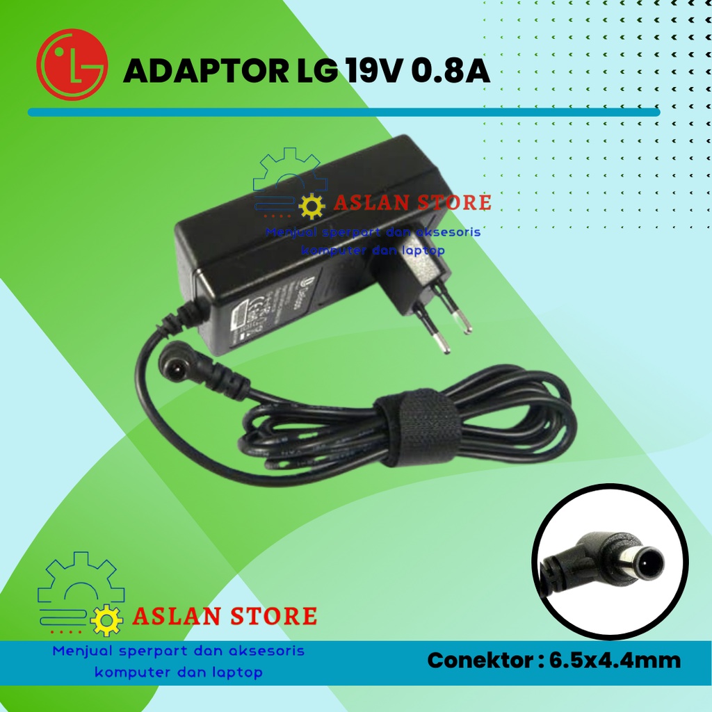 Jual Adaptor charger MONITOR LCD LED TV LG merek LG 19V 0.8A ORIGINAL ...