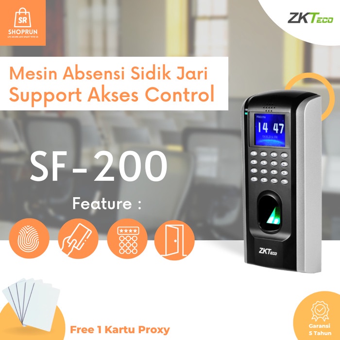 Jual Fingerprint Mesin Absensi & Akses Kontrol Kartu RFID ZKTECO SF200 | Shopee Indonesia