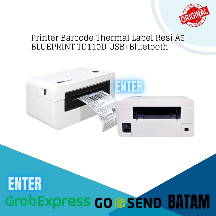 Jual Printer Barcode Thermal Label Resi A6 BLUEPRINT TD110D USB+Bluetooth | Shopee Indonesia