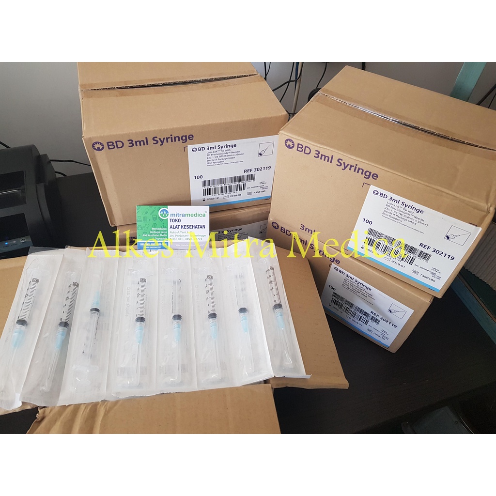 Jual Spuit 3ml BD - Suntikan 3cc BD - Syringe Box | Shopee Indonesia
