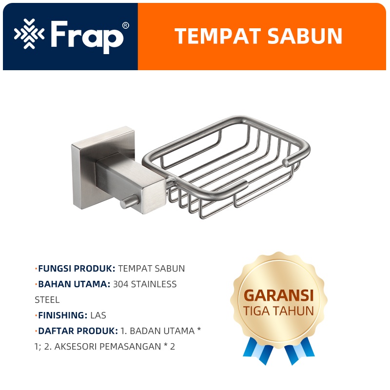 Jual FRAP IF30302-1 Tempat Sabun Batang Kamar Mandi Stainless Handle Kotak Sus304 | Shopee Indonesia