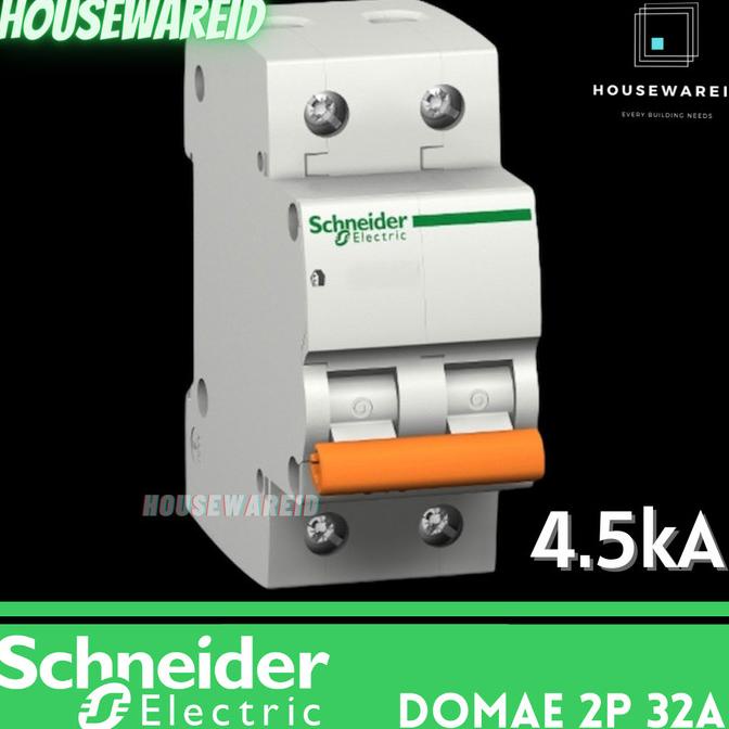 Jual MCB Schneider Domae 2 Phase 32 Ampere Original SNI, 2p 32a 2 pole ...