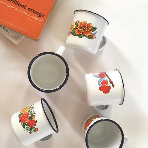 Jual Mug Cangkir Kecil Motif Bunga Enamel Seng Kaleng Jadul Vintage 7cm ...