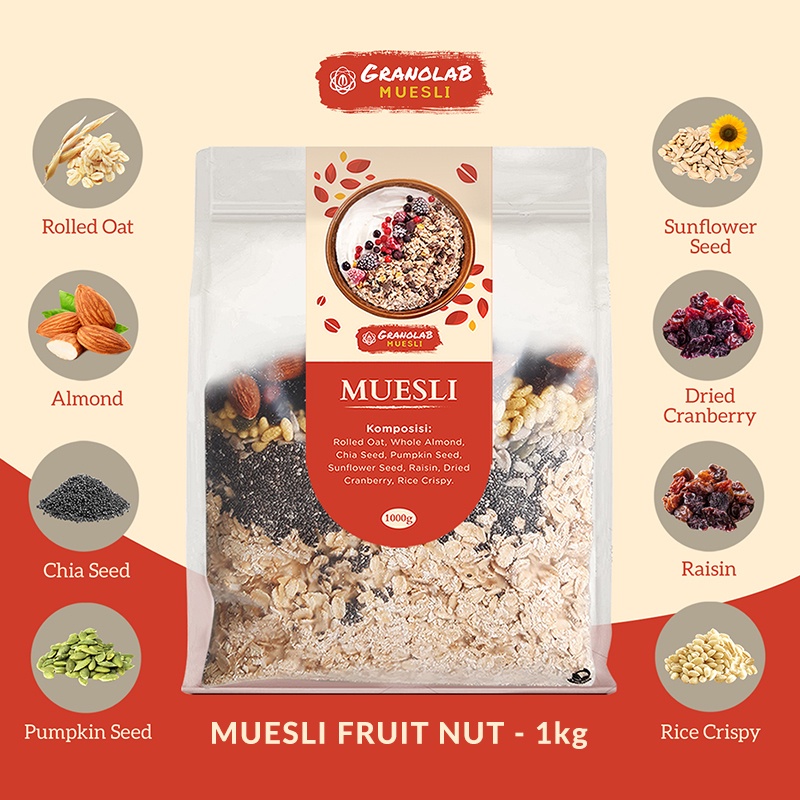 Jual Muesli Fruit and Seed 1 kg - Granolab Muesli | Shopee Indonesia