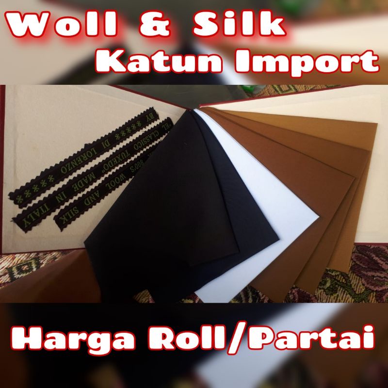 Jual Kain Woll & Silk Cotton Import ASN/PSH/PDH/Dinas Harga per Roll ...