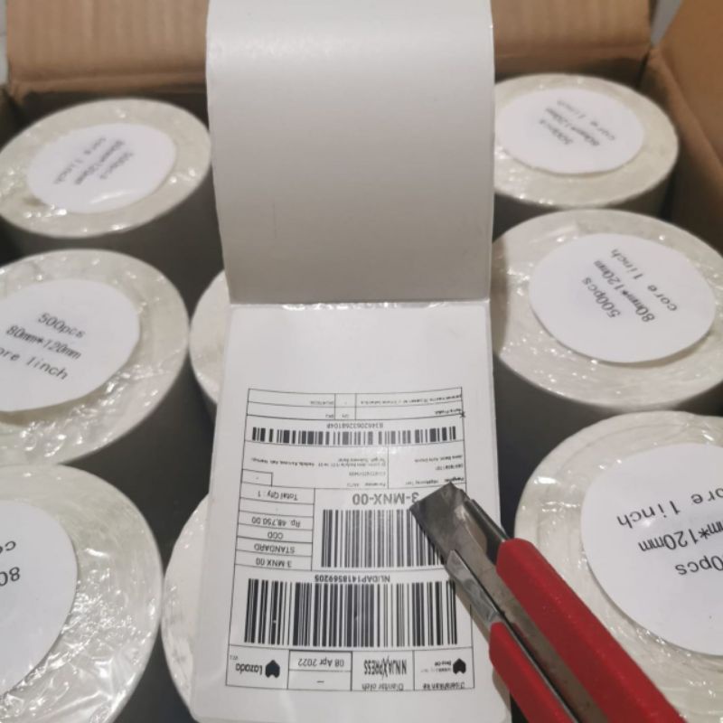 Jual Paket grosir 24 roll thermal label 80x120 500pcs | Shopee Indonesia