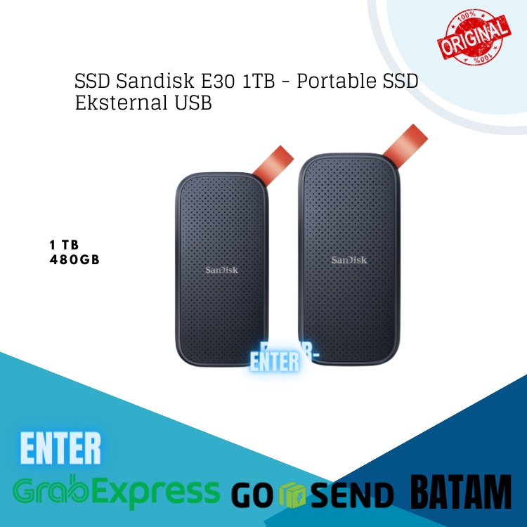 Jual SSD Sandisk E30 1TB 480GB - Portable SSD Eksternal USB 3.2 | Shopee Indonesia