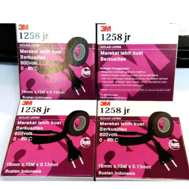 Jual isolasi 3m 1258 jr / isolasi listrik 3m / isolasi kabel listrik ...