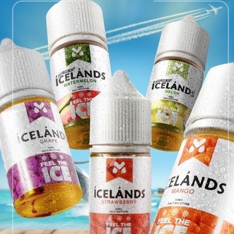 Jual Icelands 30ml 30mg Liquid Salt Fruity Grape Strawberry Mango Melon ...