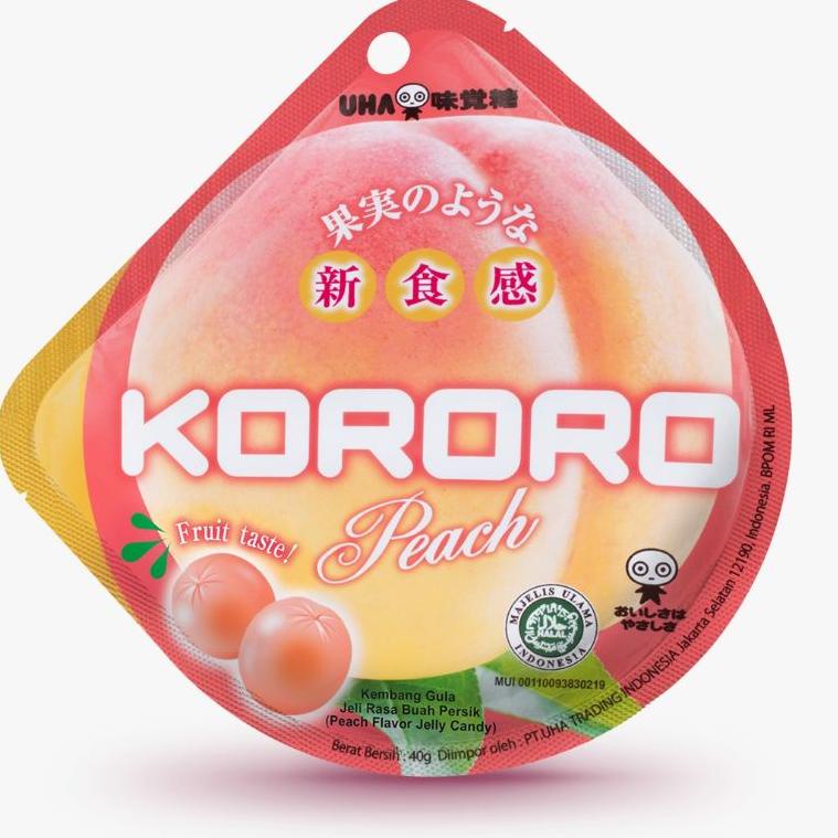 Jual [KODE KCPVO] Permen KORORO UHA jelly candy Peach, Strawberry, Grape, Muscat, Lychee 40g ...
