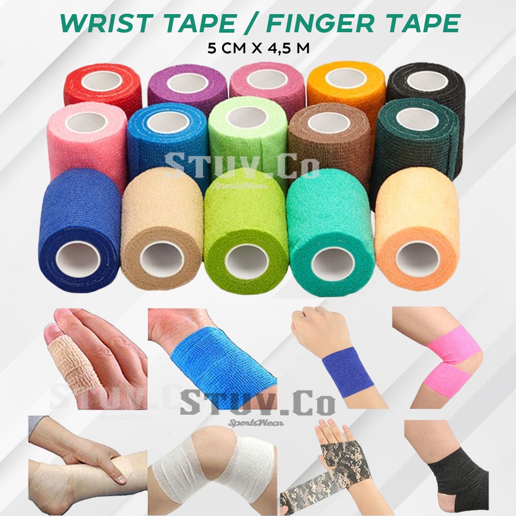 Jual PERBAN ELASTIS FINGER TAPE / WRIST TAPE TAPPING OLAHRAGA 5 CM X 4. ...