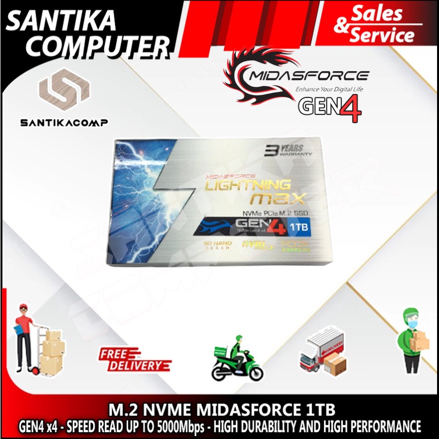 Jual M.2 NVME GEN4 1TB MIDASFORCE M2 NVME 1TB MIDAS PCIe Gen4 SSD ...