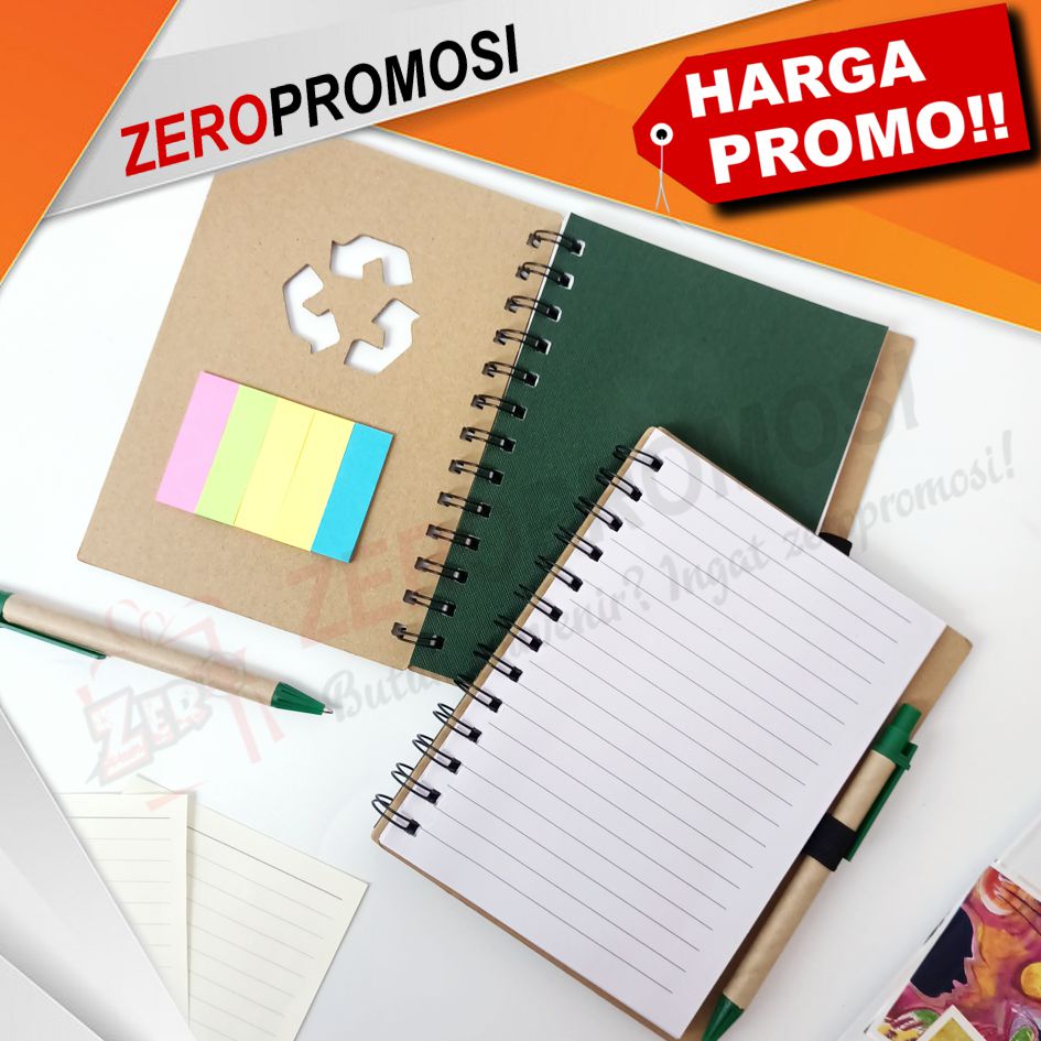 Jual Memo Notebook Ramah Lingkungan N-803 Jilid Spiral Cetak Logo ...