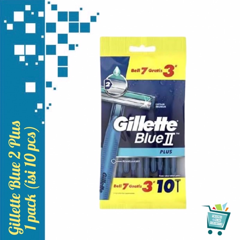 Jual Gillette Blue 2 Plus Alat Cukur / Pisau Cukur / Razor isi 10 ...