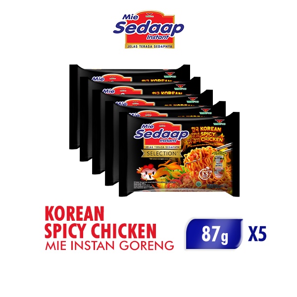 Jual Mie Sedaap Selection Mie Instan Korean Spicy Chicken 5 x 87 gr ...