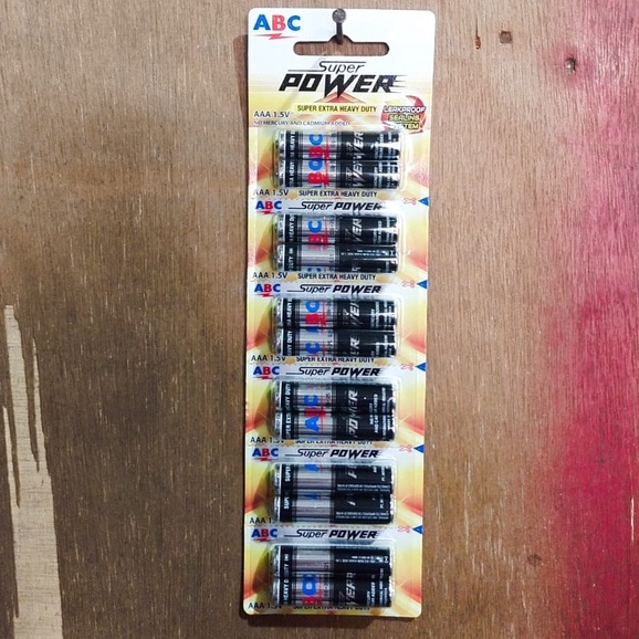 Jual Baterai ABC Super Power AAA 1.5V isi 12 BUAH Batere Batre Battery | Shopee Indonesia