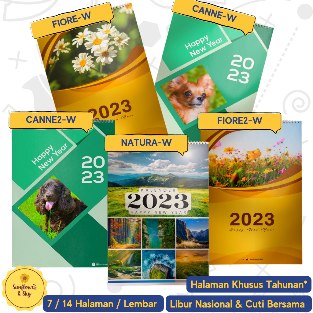 Jual Kalender Dinding 2023 - FIORE CANE NATURA FIORE2 CANE2 Wall ...