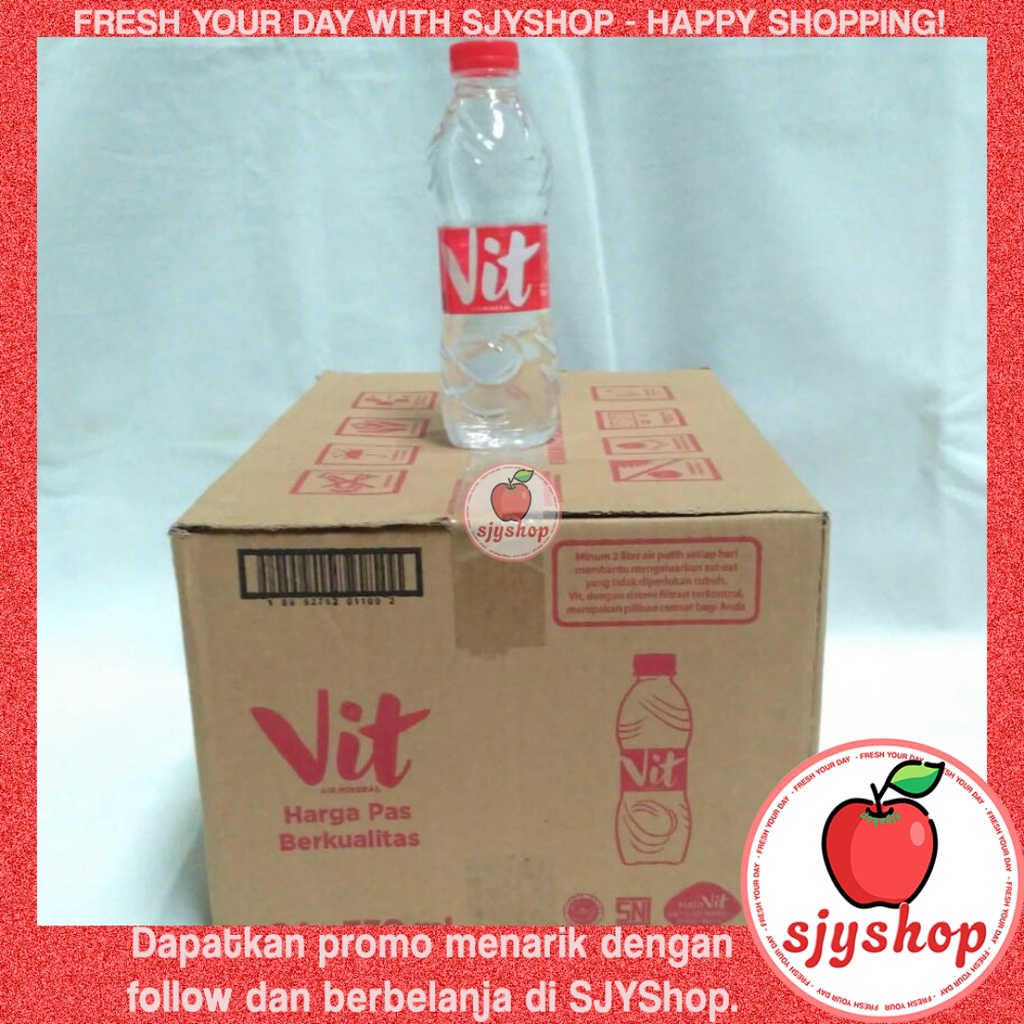 Jual VIT Botol Air Mineral 330 ml / 1 dus isi 24 pcs / ready INSTANT ...