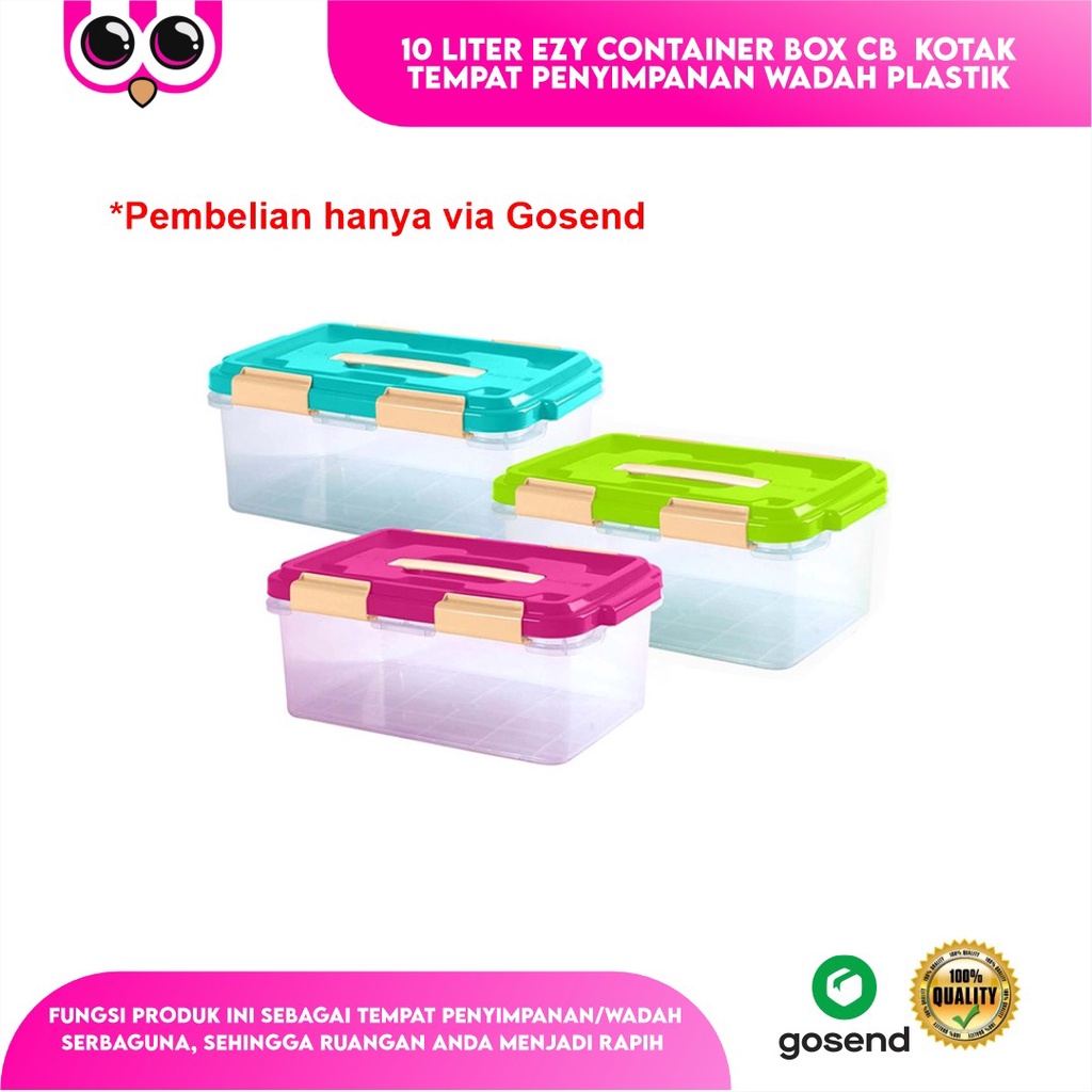 Jual 10 LITER EZY BOX CONTAINER KOTAK TEMPAT PENYIMPANAN WADAH PLASTIK ...