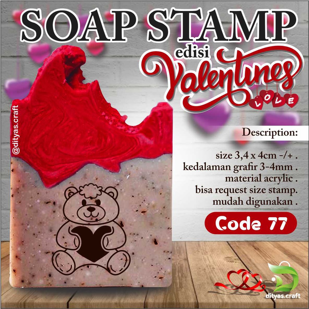 Jual soap stamp / stempel sabun / edisi VALENTINE code 73,74,75,76,77,78,79,80 | Shopee Indonesia