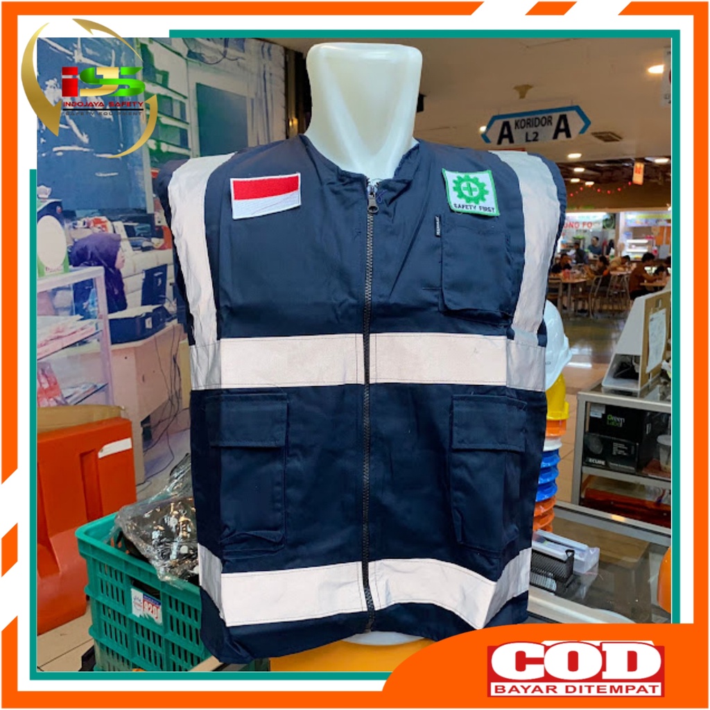 Jual Rompi Safety Kerja Bahan Drill / Rompi Safety Proyek / Safety Vest ...