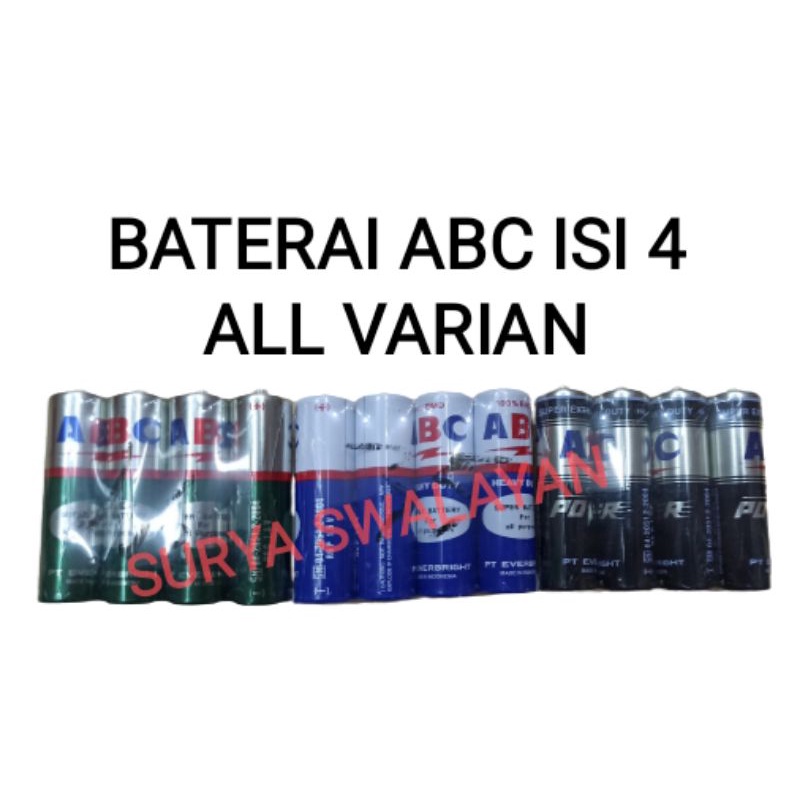 Jual Baterai ABC Dry Cell Biru R6 P 1,5 V AA isi 4 Pcs - Batre ABC #EVE ...